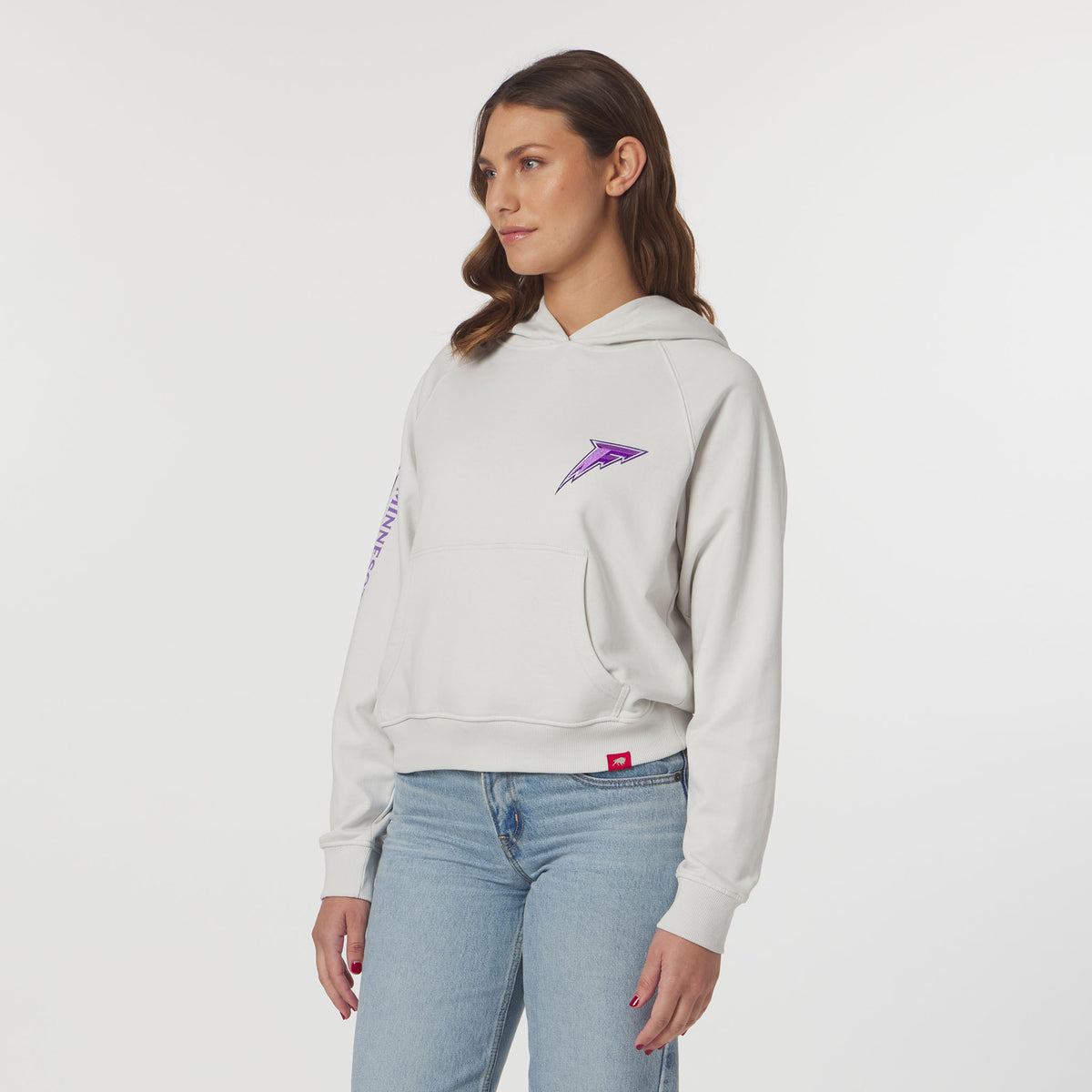 Women's Minnesota Frost Sportiqe Suede Logo Ella Hoodie