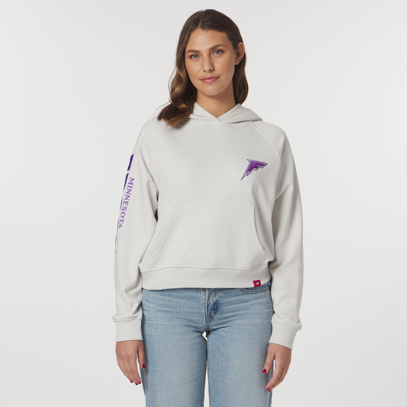 Women's Minnesota Frost Sportiqe Suede Logo Ella Hoodie