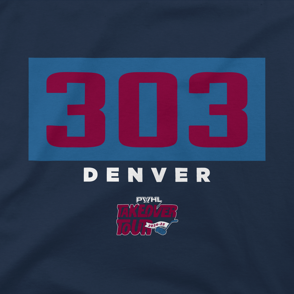 PWHL Adult Stadium Essentials Denver Takeover Area Code Crossbar Hoodi